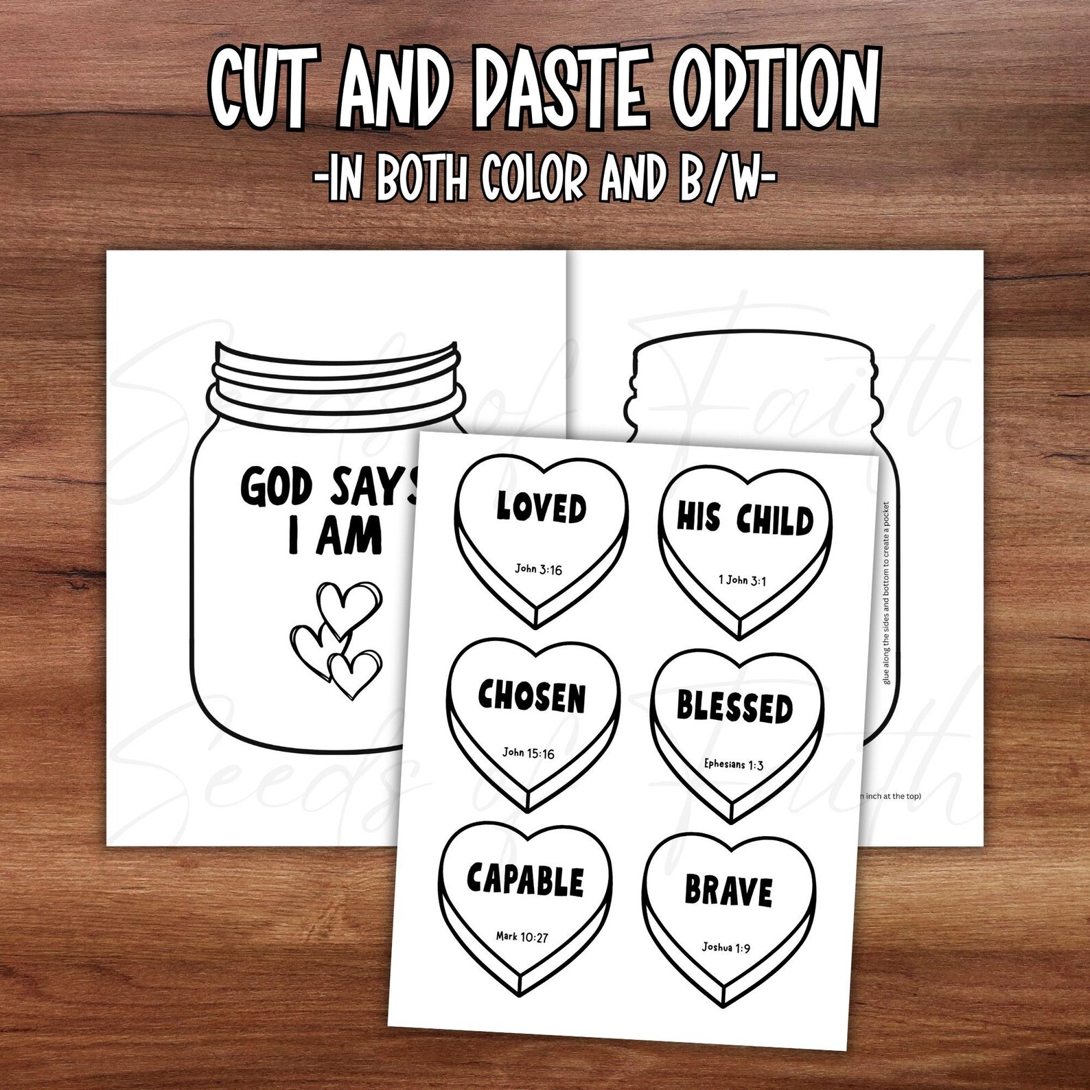 God Says I Am Candy Jar Sunday School Coloring Craft Activity ...