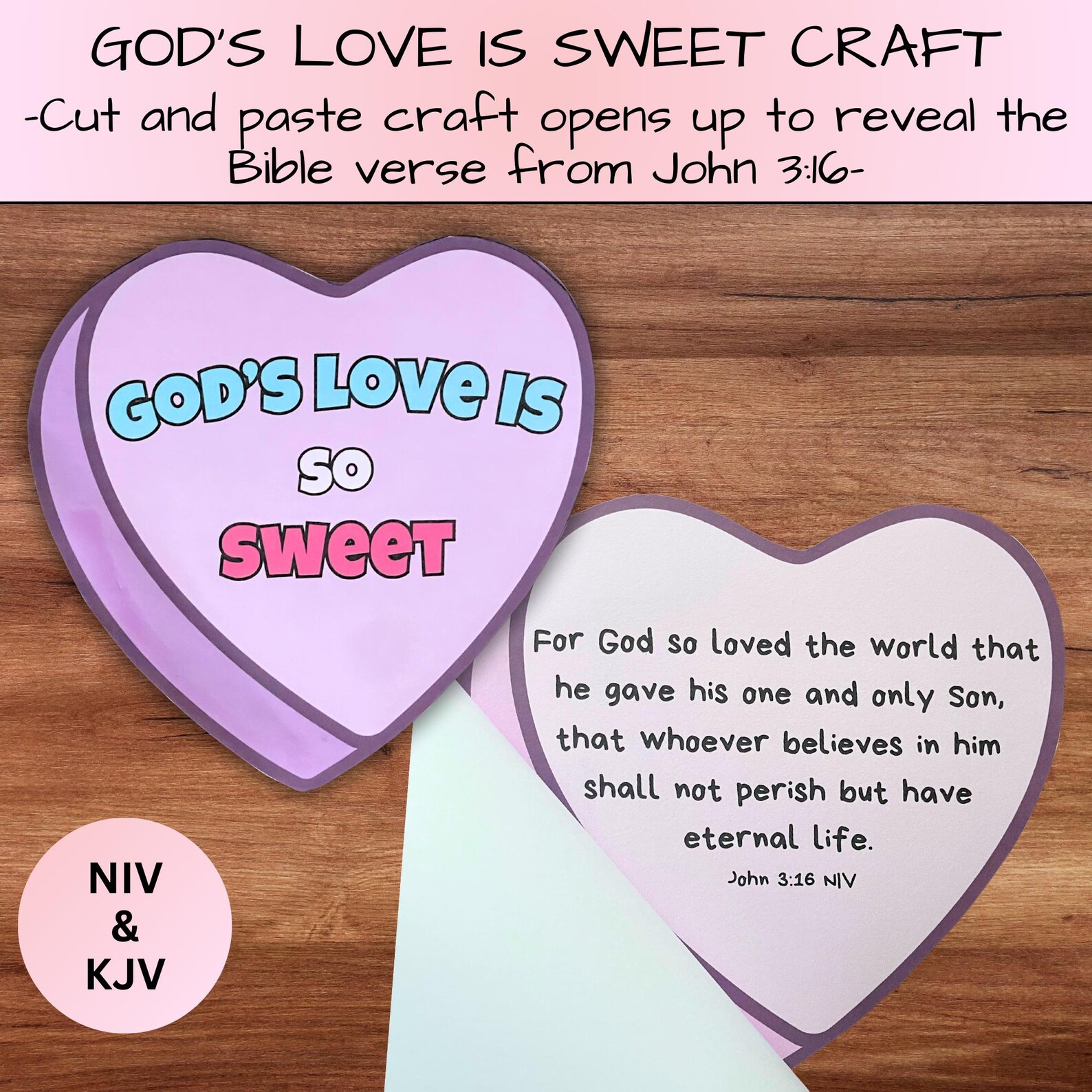 Christian Valentine’s Day Bible Lesson Craft Bundle, Religious Coloring ...