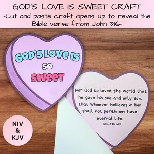 Christian Valentine’s Day Bible Lesson Craft Bundle, Religious Coloring ...