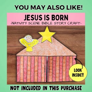 Christmas Bible Craft for Kids, Birth of Jesus Nativity Sunday School ...