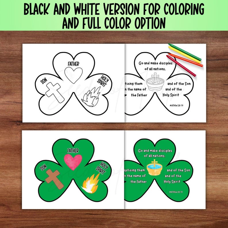 St. Patrick's Day Holy Trinity Shamrock Bible Craft, Father Son Holy ...