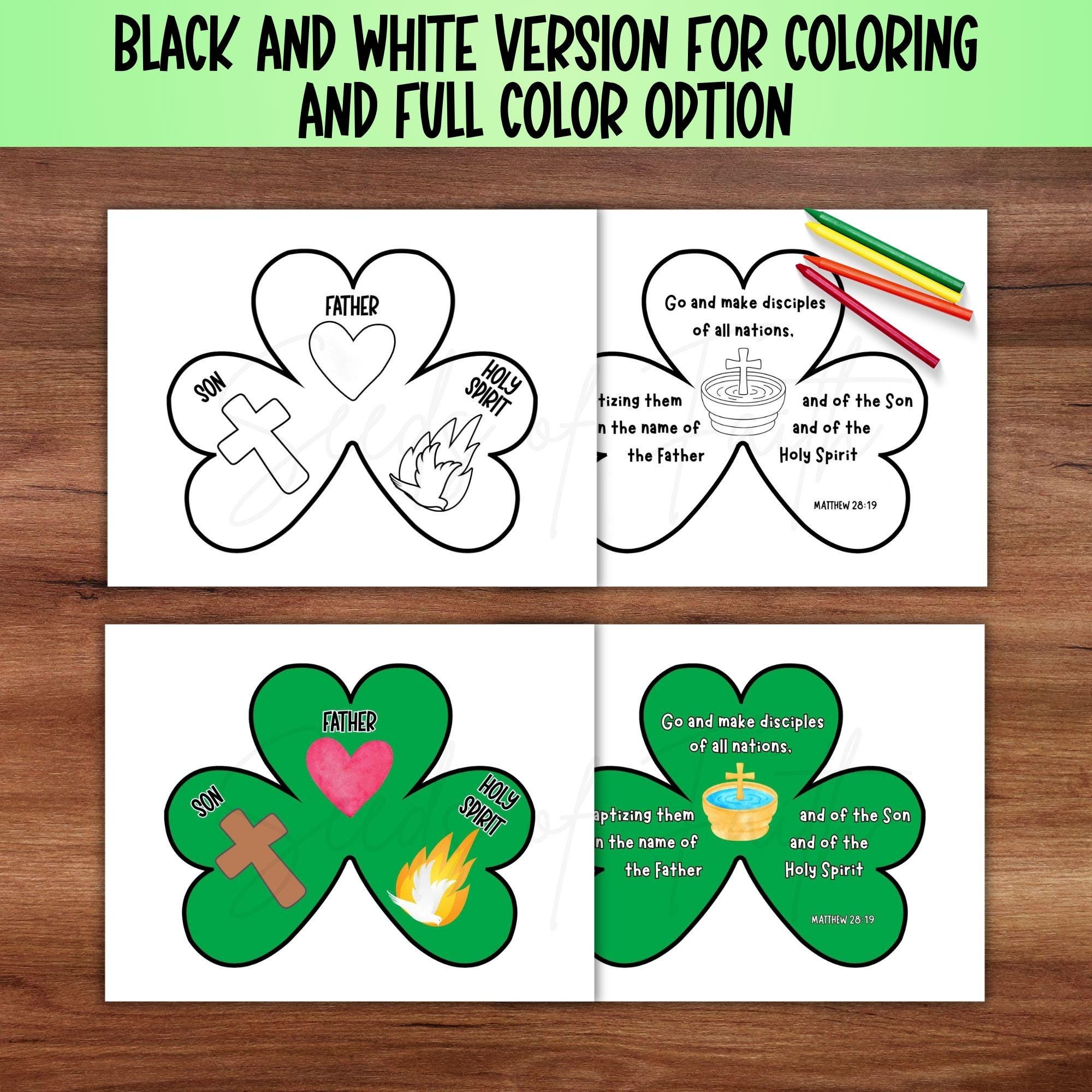 St. Patrick's Day Holy Trinity Shamrock Bible Craft, Father Son Holy ...