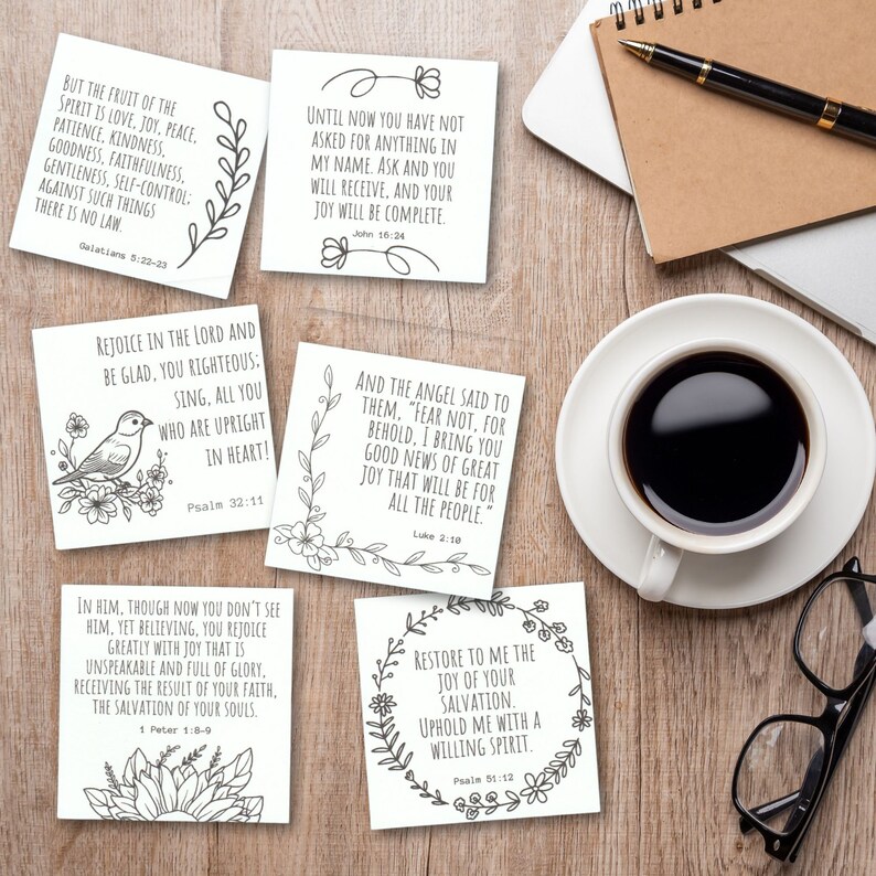 Scripture Cards Printable, Bible Verse Journal Cards About Joy ...