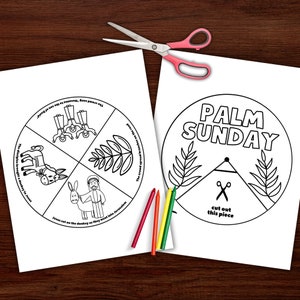 Palm Sunday Preschool Coloring Wheel Printable, Sunday School Easter ...