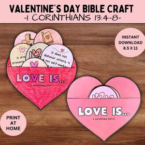 Christian Valentine’s Day Bible Lesson Pocket Craft, Corinthians 13 ...