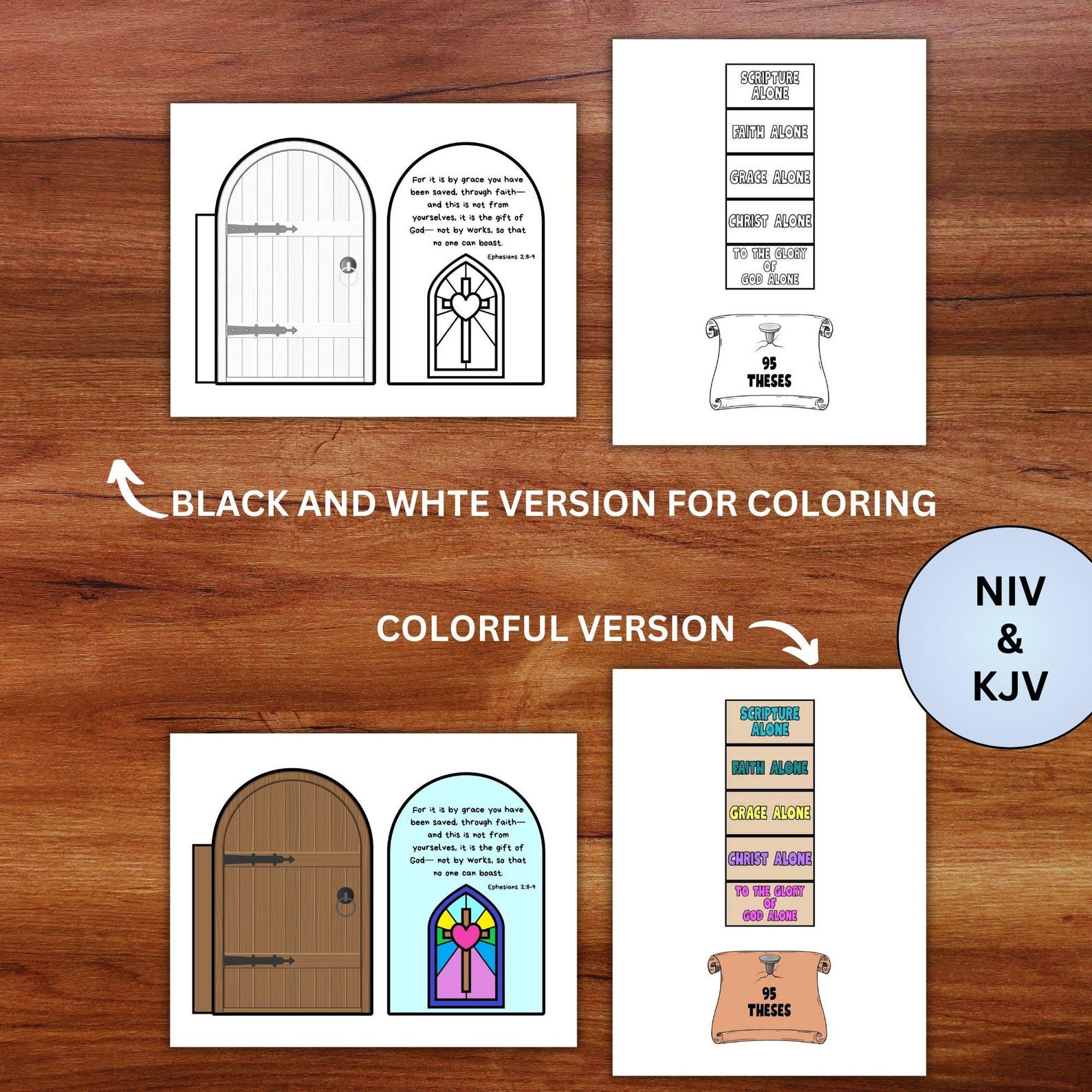 Reformation Day Sunday School Activity, Five Solas Martin Luther 95 ...