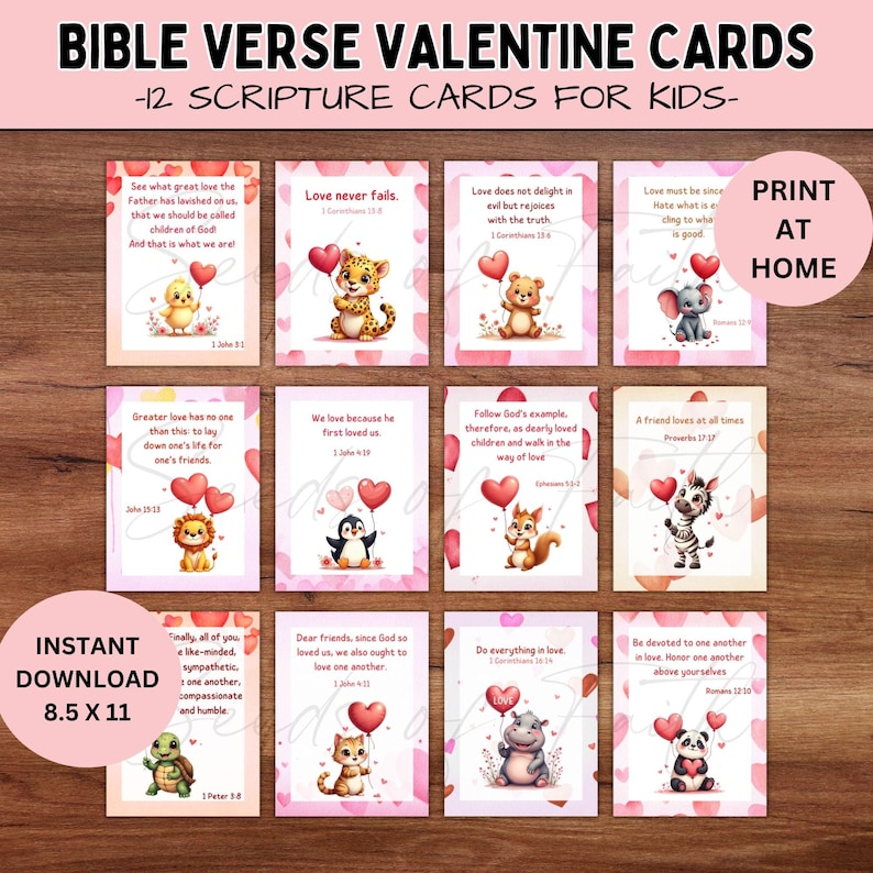 Christian Valentines Day Classroom Cards, Bible Verse Valentines Day ...