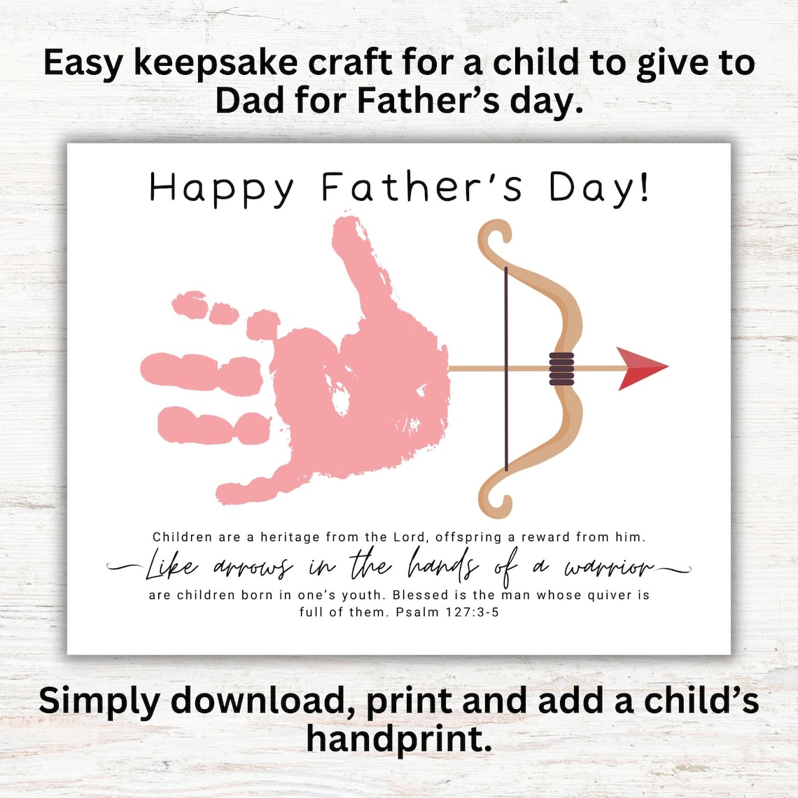 Handprint Art Father's Day Bible Verse Craft, DIY Preschool Toddler ...
