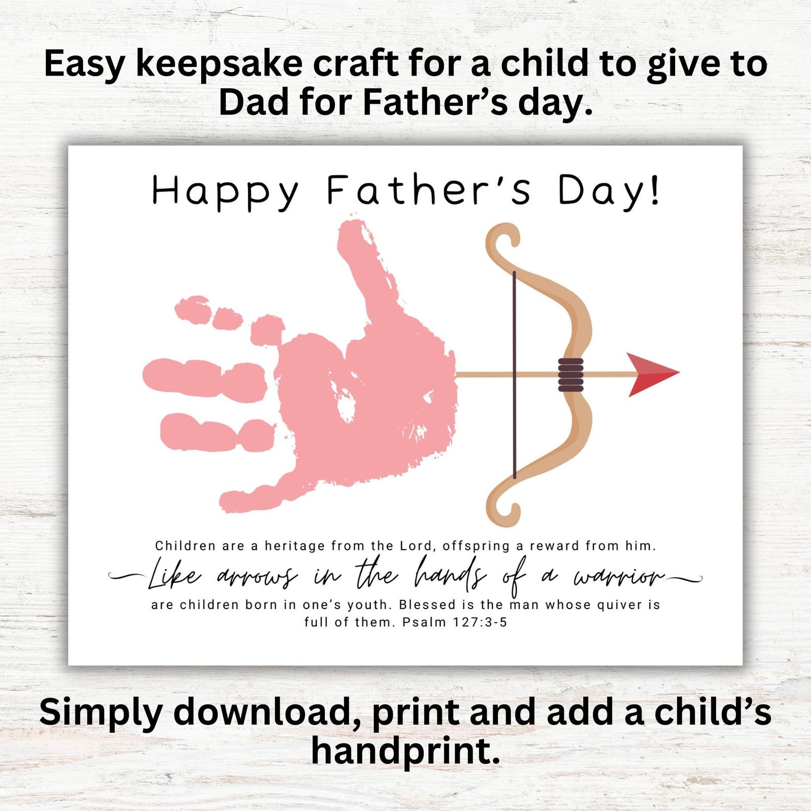 Handprint Art Father's Day Bible Verse Craft, DIY Preschool Toddler ...