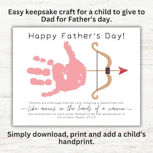Handprint Art Father's Day Bible Verse Craft, DIY Preschool Toddler ...