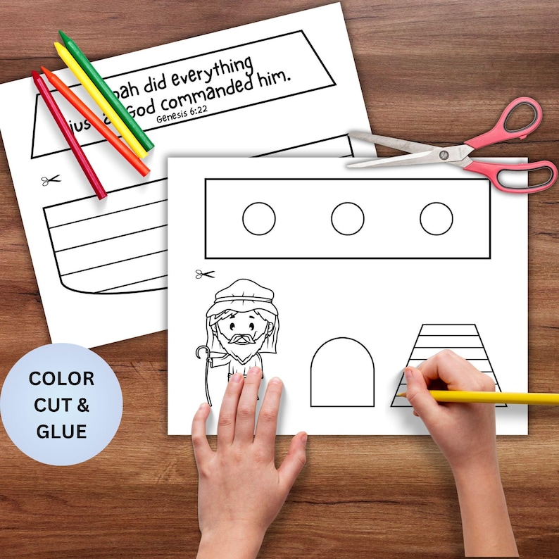 Noah's Ark Printable Craft and Bible Story Lesson, Sunday School ...