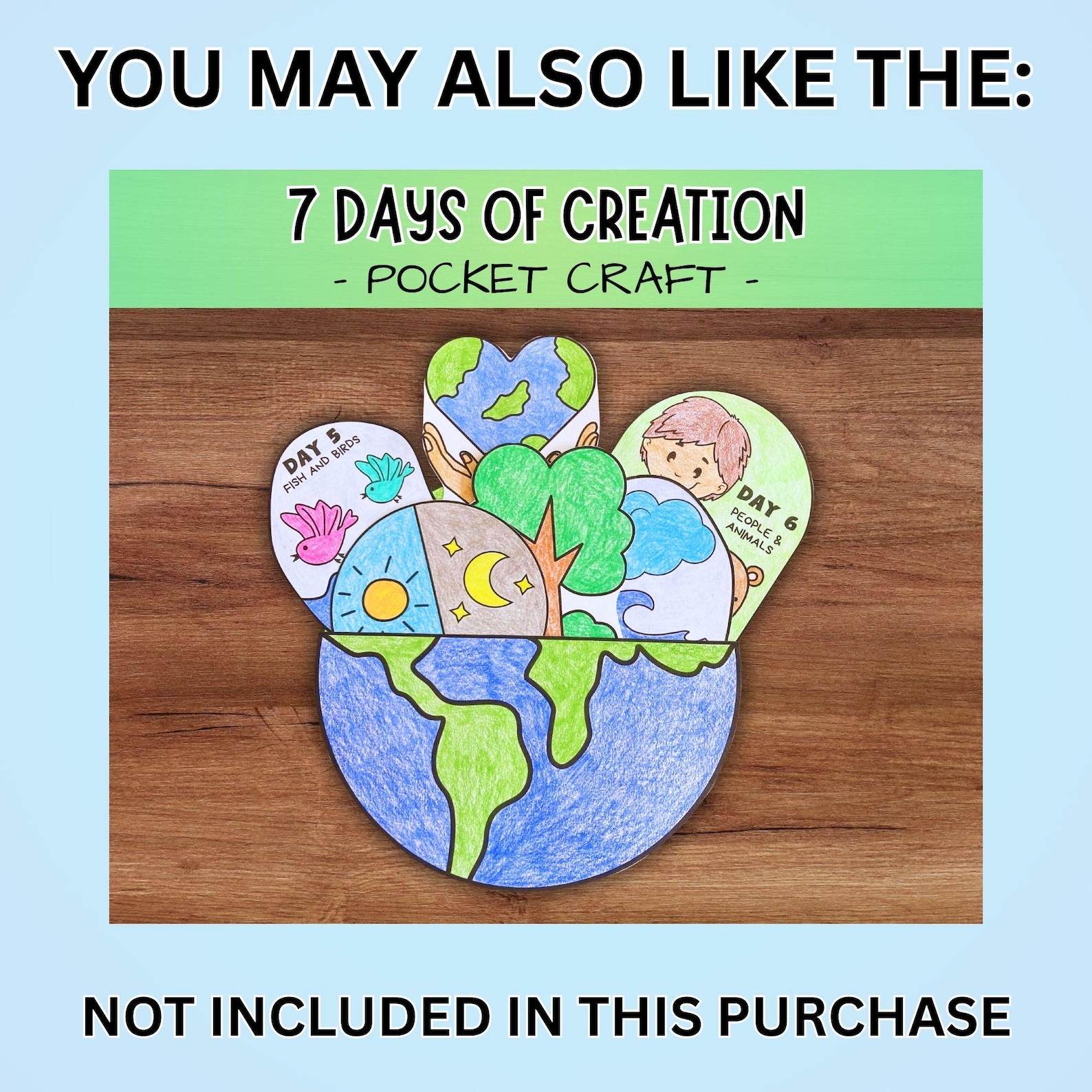 7 Days of Creation Bible Story Coloring Poster Pages for Kids Sunday ...
