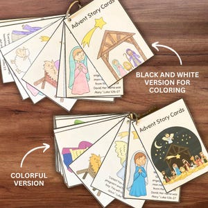 Advent Story Cards Bible Verse Activity Printable Christmas Nativity ...