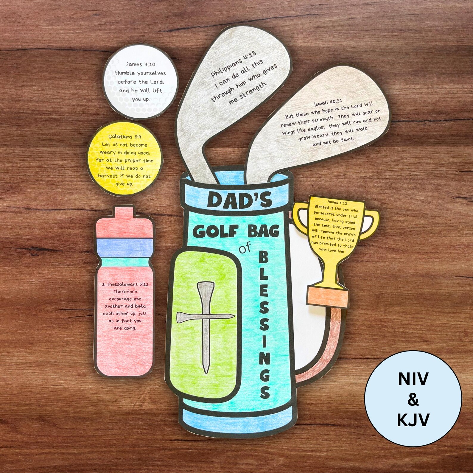 Father's Day Sunday School Bible Craft, Scripture Coloring Activity ...
