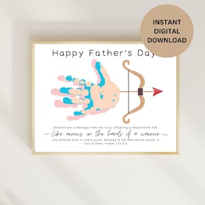 Handprint Art Father's Day Bible Verse Craft, DIY Preschool Toddler ...