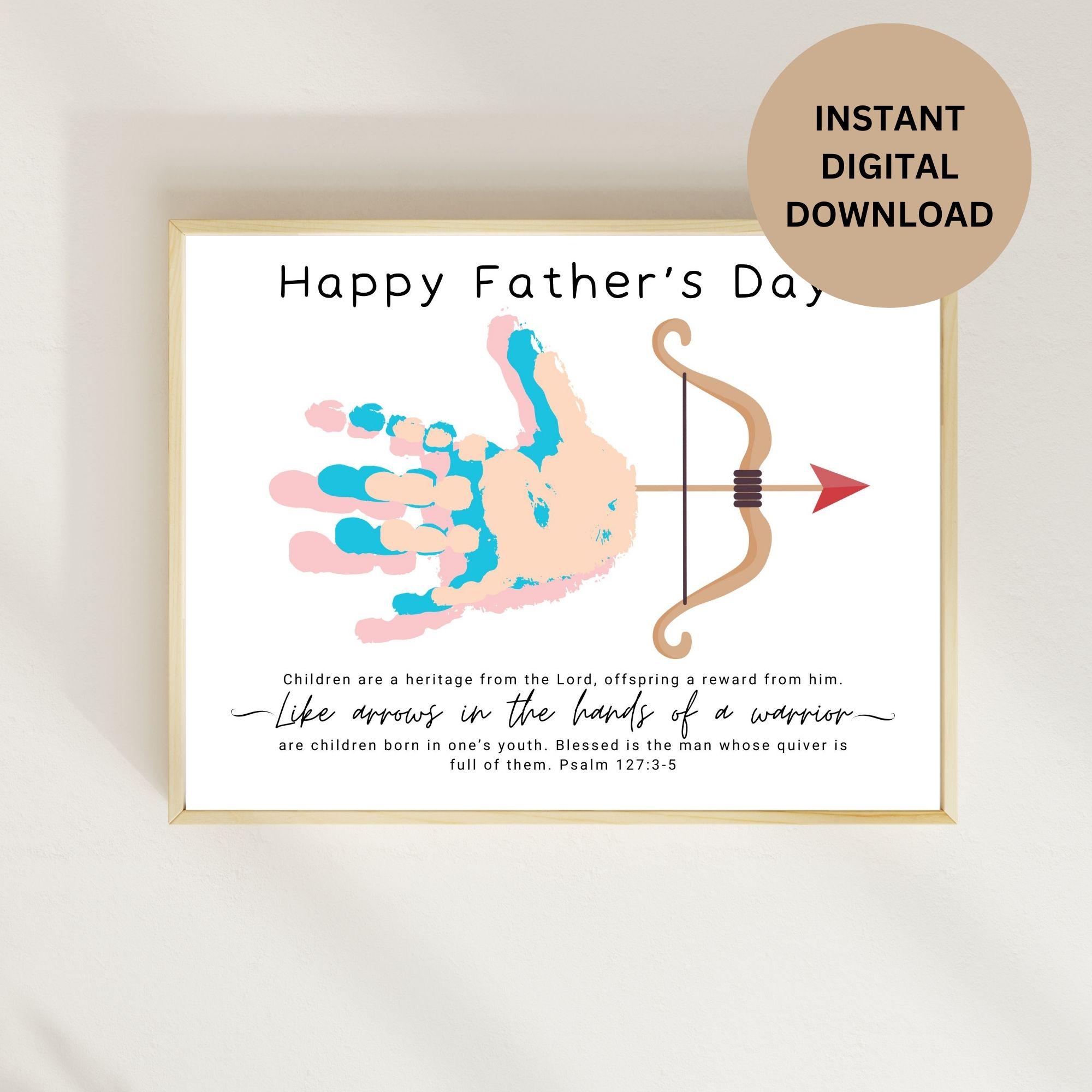 Handprint Art Father's Day Bible Verse Craft, DIY Preschool Toddler ...