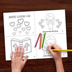 Jesus Loves Me Mini Coloring Book Craft, Kids Sunday School Song ...