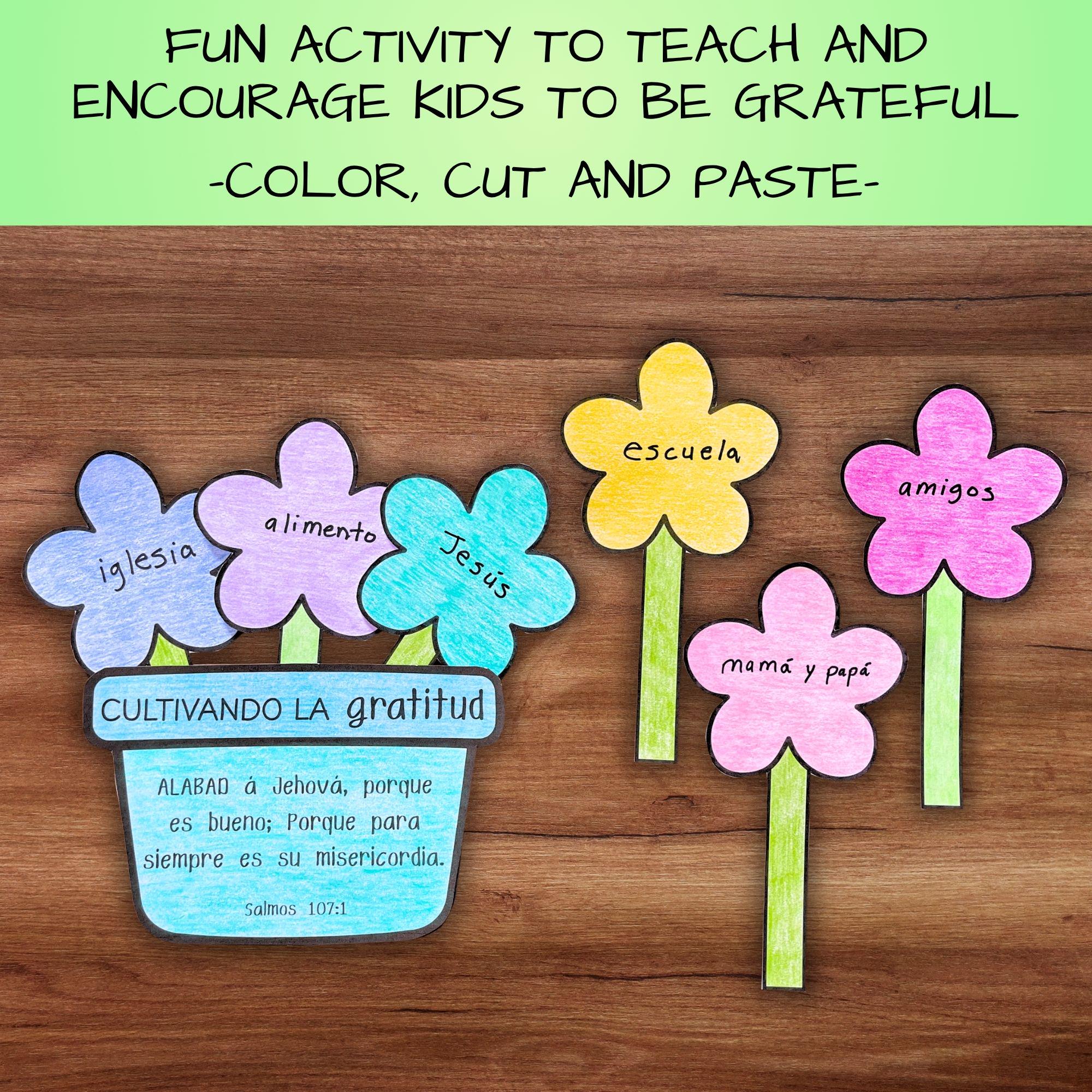 Spanish Give Thanks to the Lord Bible Verse Kids Coloring Craft ...
