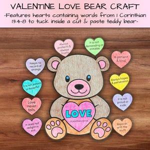 Christian Valentine’s Day Bible Lesson Craft Bundle, Religious Coloring ...