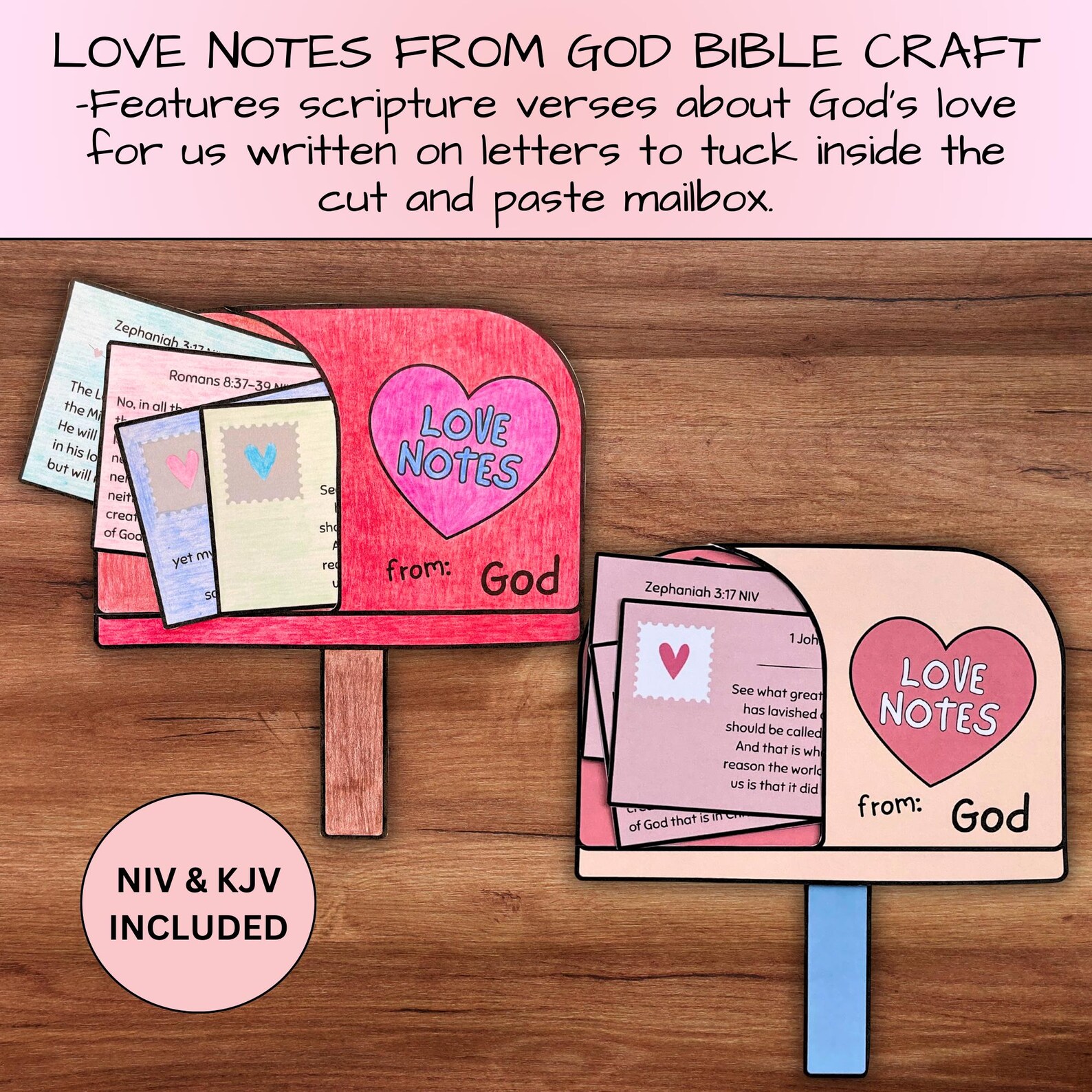 Christian Valentine’s Day Bible Lesson Craft Bundle, Religious Coloring ...