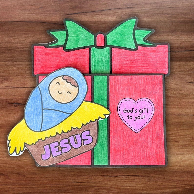 Christmas Baby Jesus in a Manger Sunday School Craft, Jesus is the ...