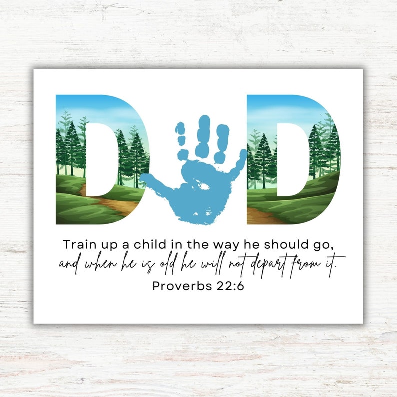 Fathers Day Craft for Kids Handprint Bible Verse Art, DIY Preschool ...