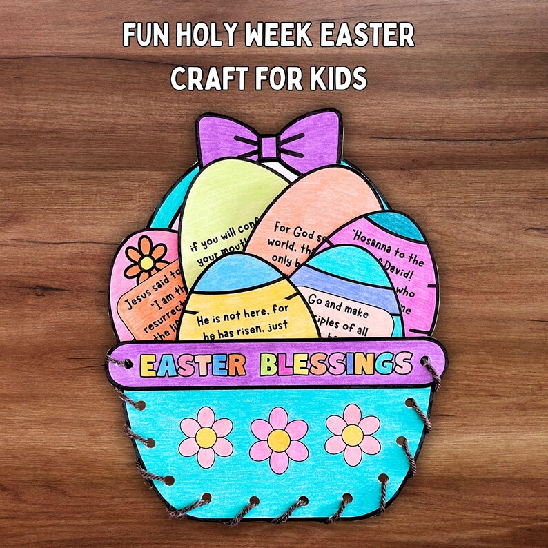 Christian Easter Sunday School Bible Craft, Holy Week Easter Blessings ...