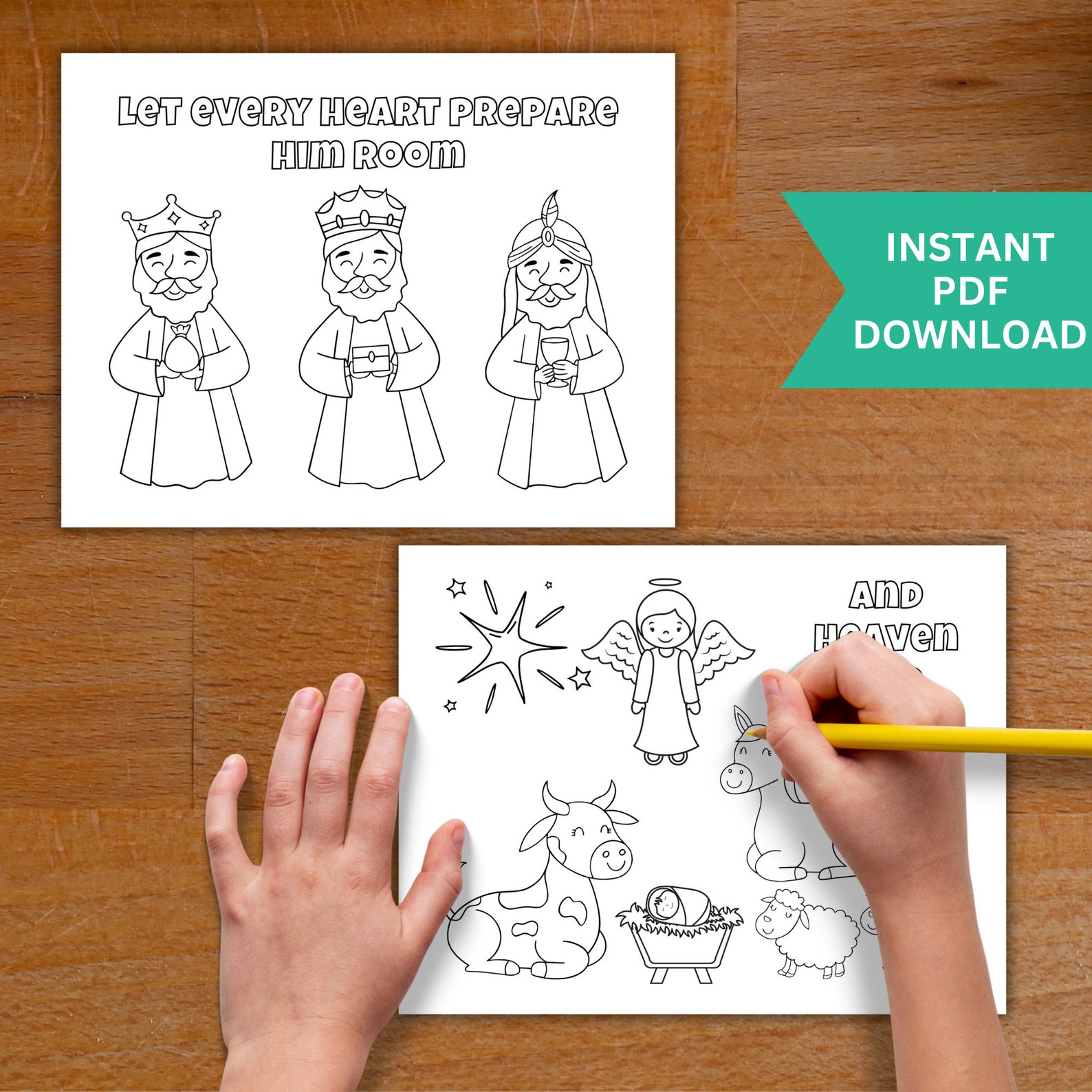 Joy to the World Christmas Nativity Coloring Pages for Kids, Kids ...