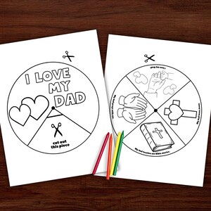 Fathers Day Birthday Gift Craft Preschool Coloring Wheel Printable Gift ...