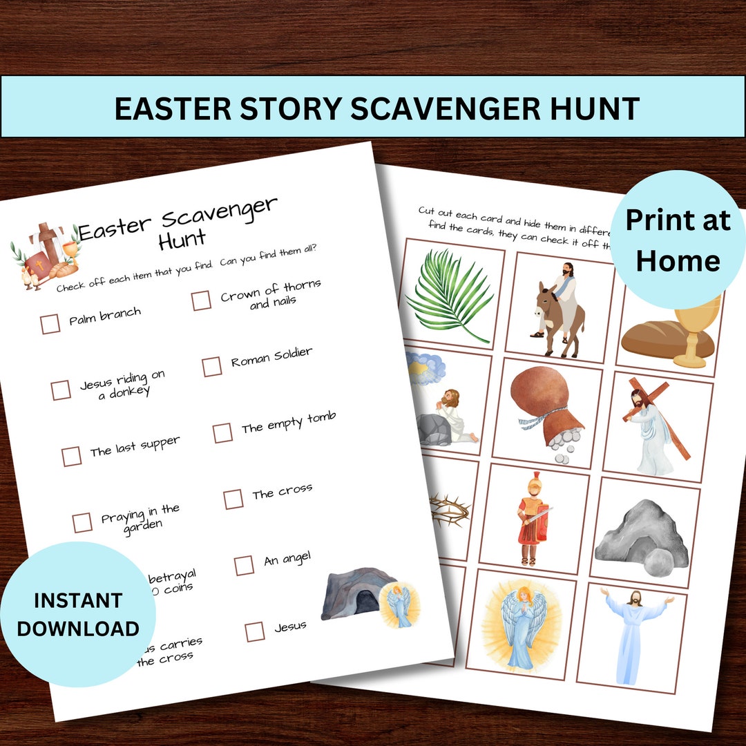 Preschool Easter Scavenger Hunt Sunday School Printable, Christian ...