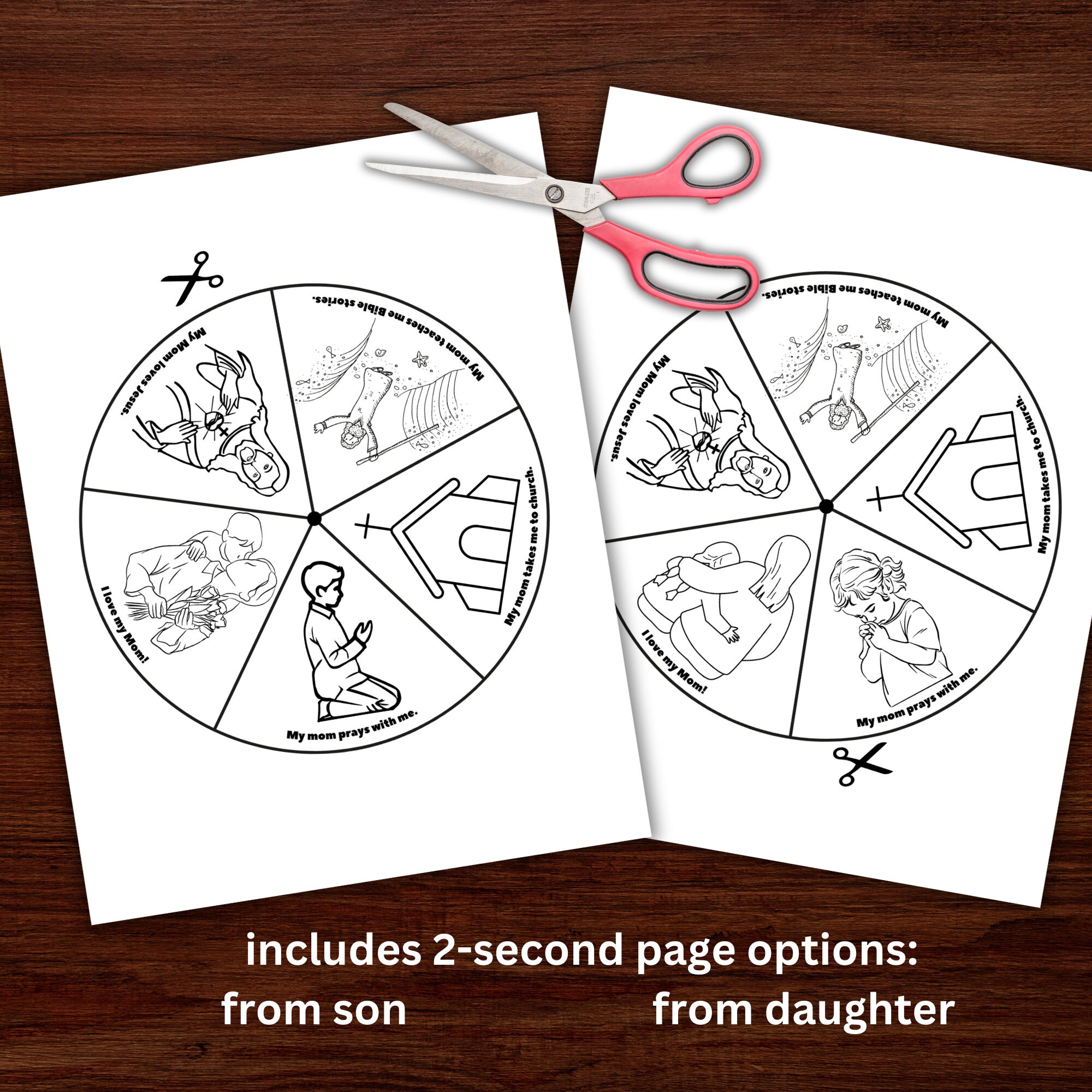 Happy Mother's Day Coloring Wheel Printable, Sunday School Kids ...
