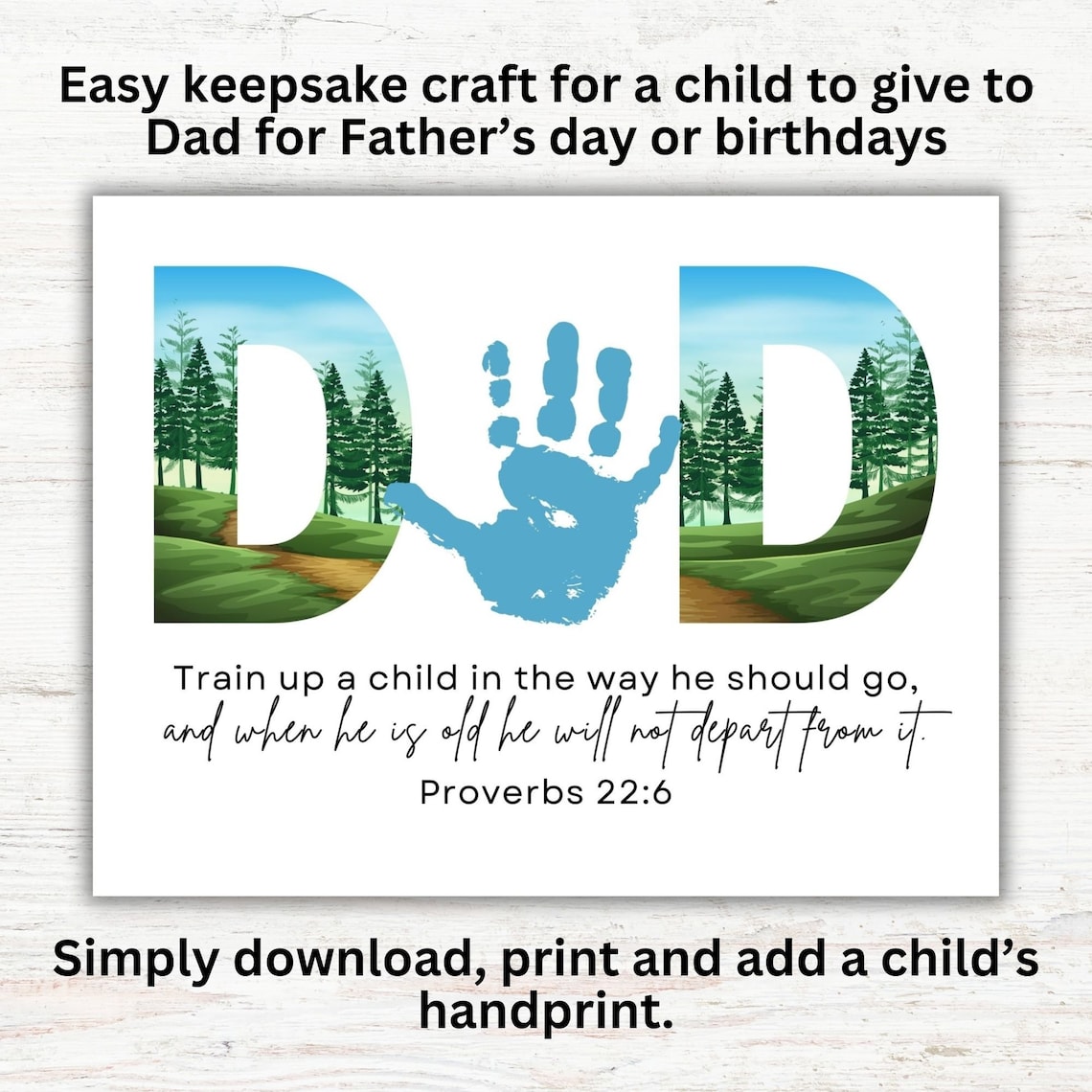 Fathers Day Craft for Kids Handprint Bible Verse Art, DIY Preschool ...