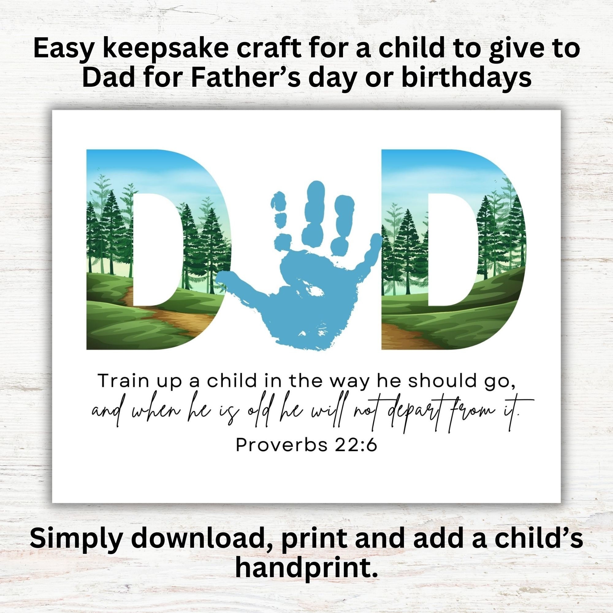 Fathers Day Craft for Kids Handprint Bible Verse Art, DIY Preschool ...