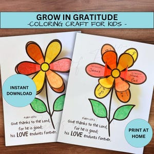 Give Thanks to the Lord Bible Verse Coloring Craft for Kids, Sunday ...
