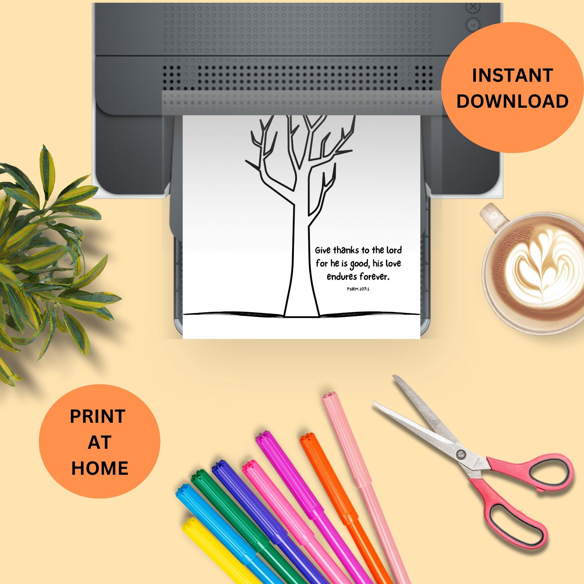 Thanksgiving Gratitude Tree Printable Activity for Kids, Give Thanks to ...