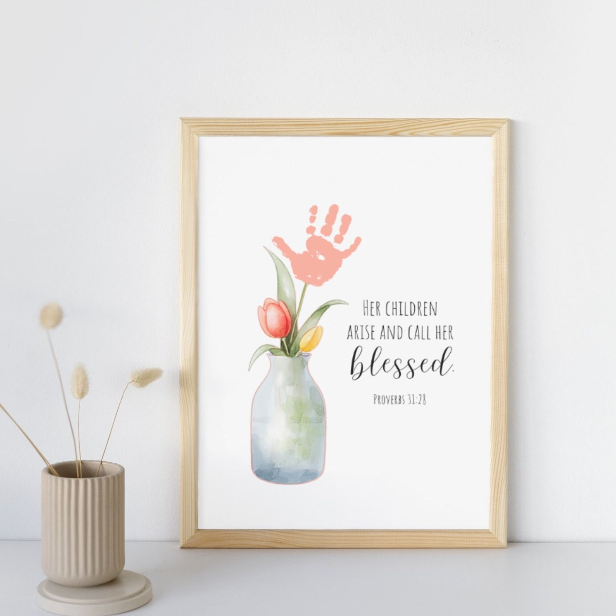 Handprint Flower Mothers Day Craft, DIY Preschool Toddler Craft ...