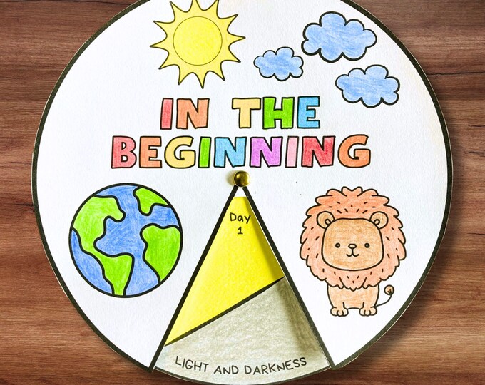 7 Days Creation Wheel Bible Craft Sunday School for Christian Kids ...
