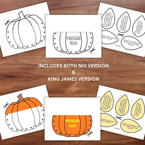 Thanksgiving Psalm 100 Bible Verse Pumpkin Sewing Craft NIV KJV Sunday ...