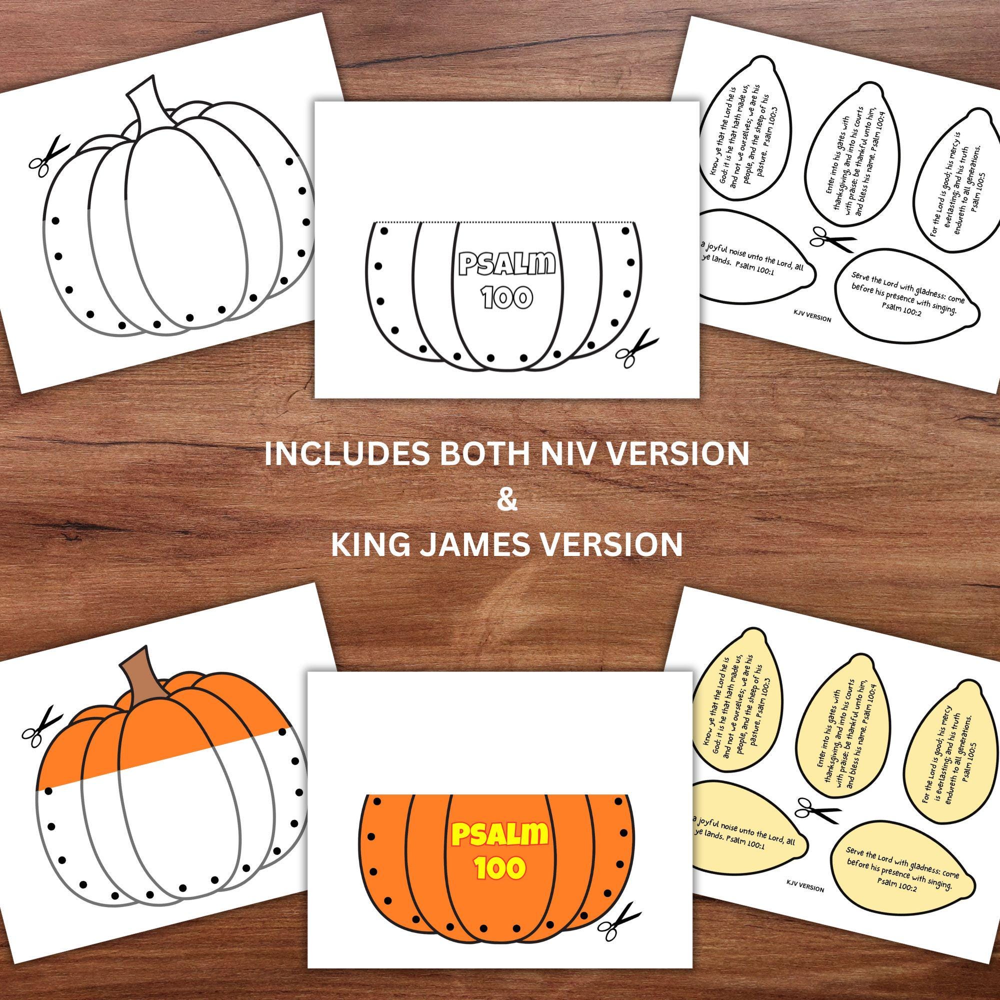 Thanksgiving Psalm 100 Bible Verse Pumpkin Sewing Craft NIV KJV Sunday ...