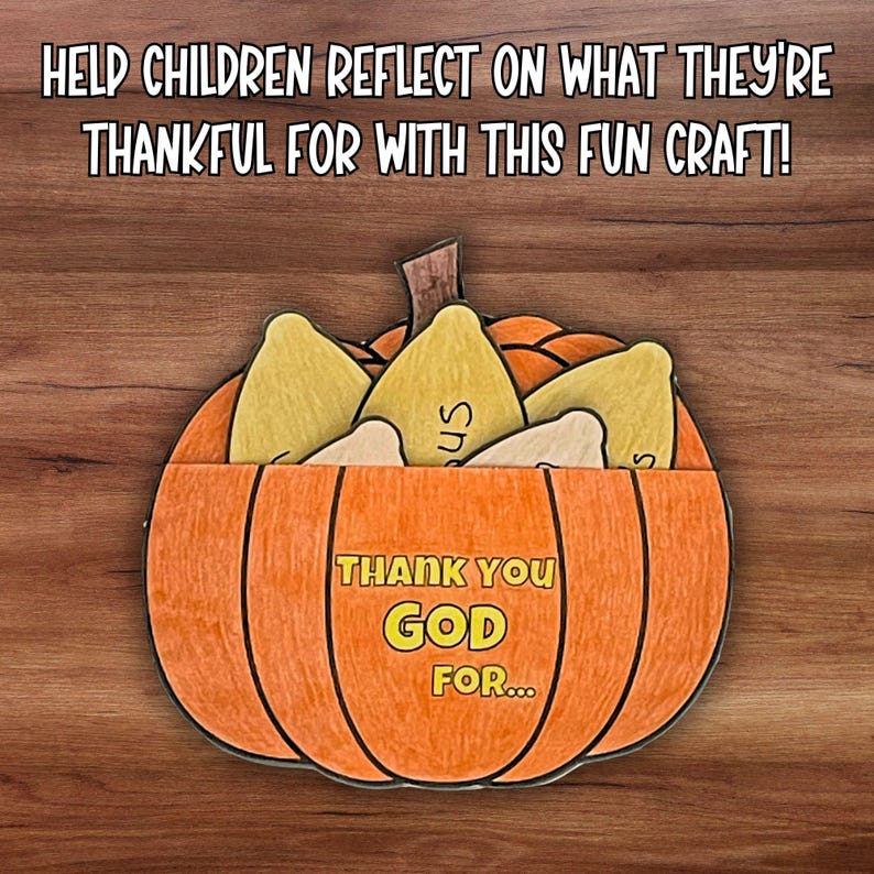 Thanksgiving Pumpkin Craft, Sunday School Give Thanks Activity ...