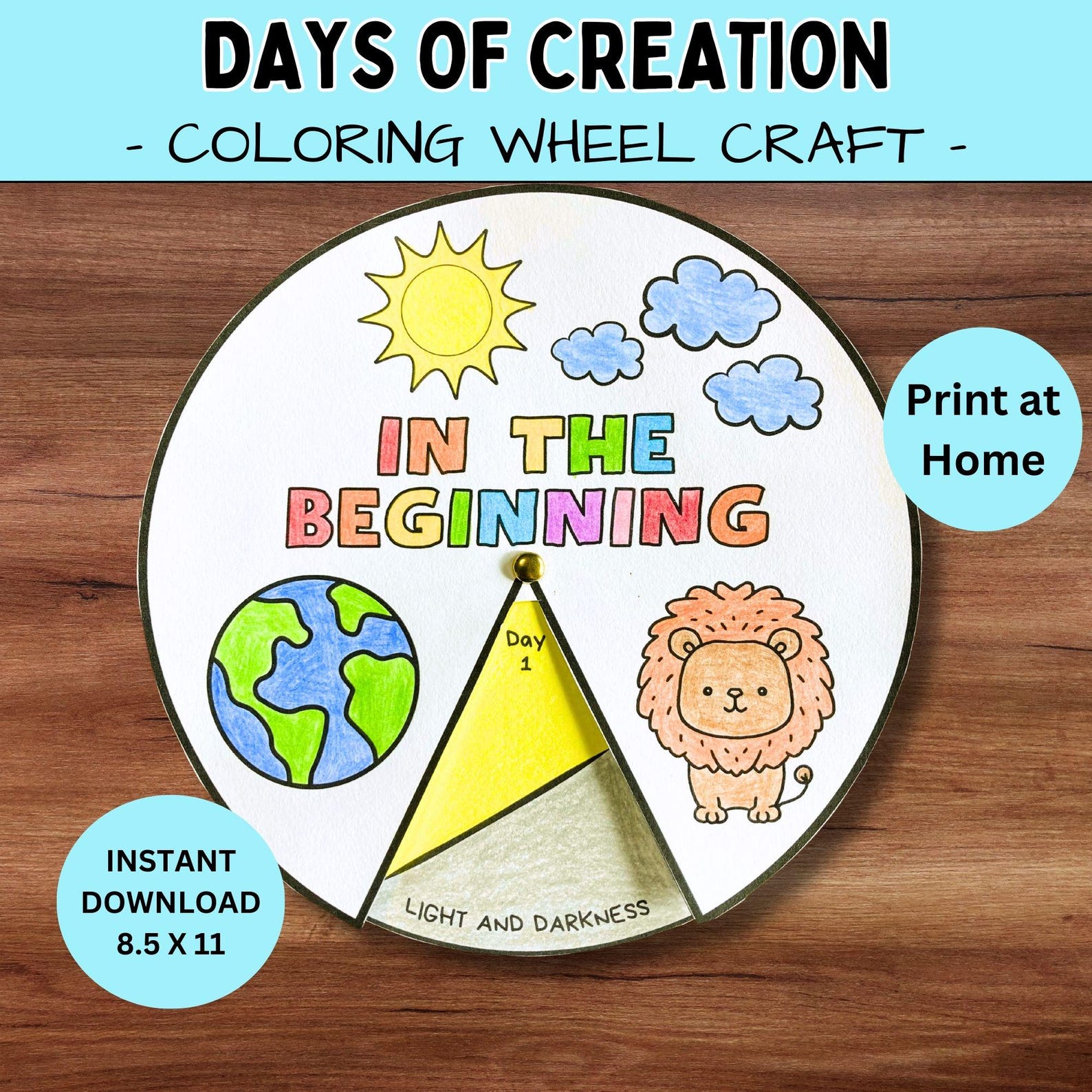 7 Days of Creation Bible Craft for Kids, Sunday School Bible Lesson ...