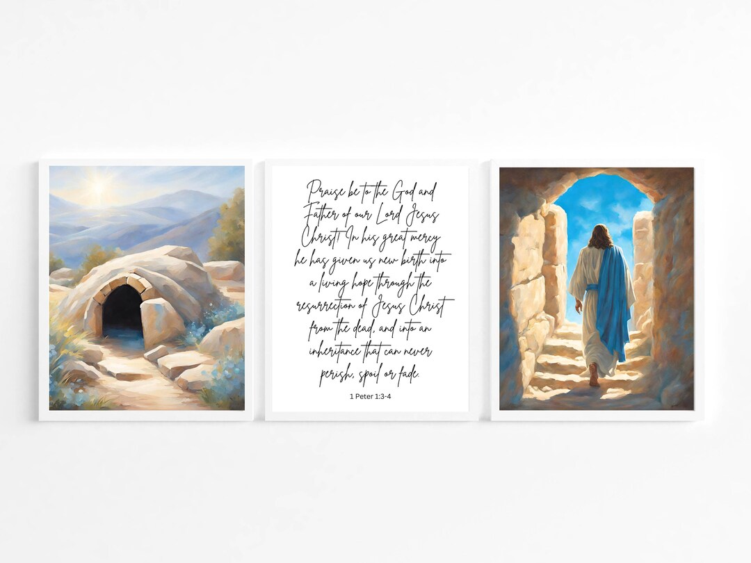 The Tomb is Empty He is Risen Printable Art, Easter Morning Christian ...