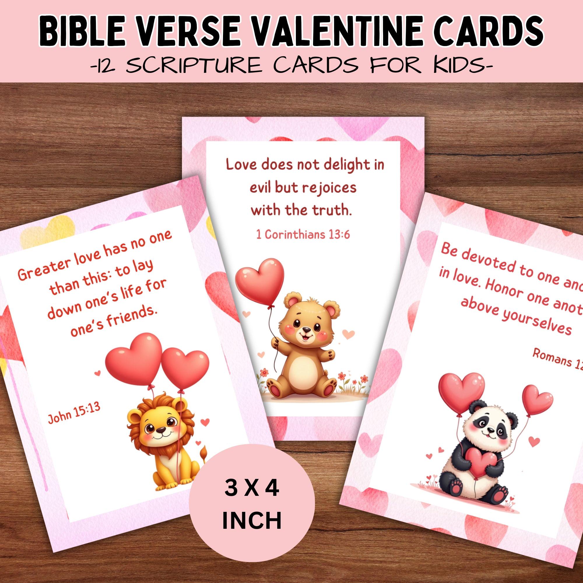Christian Valentines Day Classroom Cards, Bible Verse Valentines Day ...