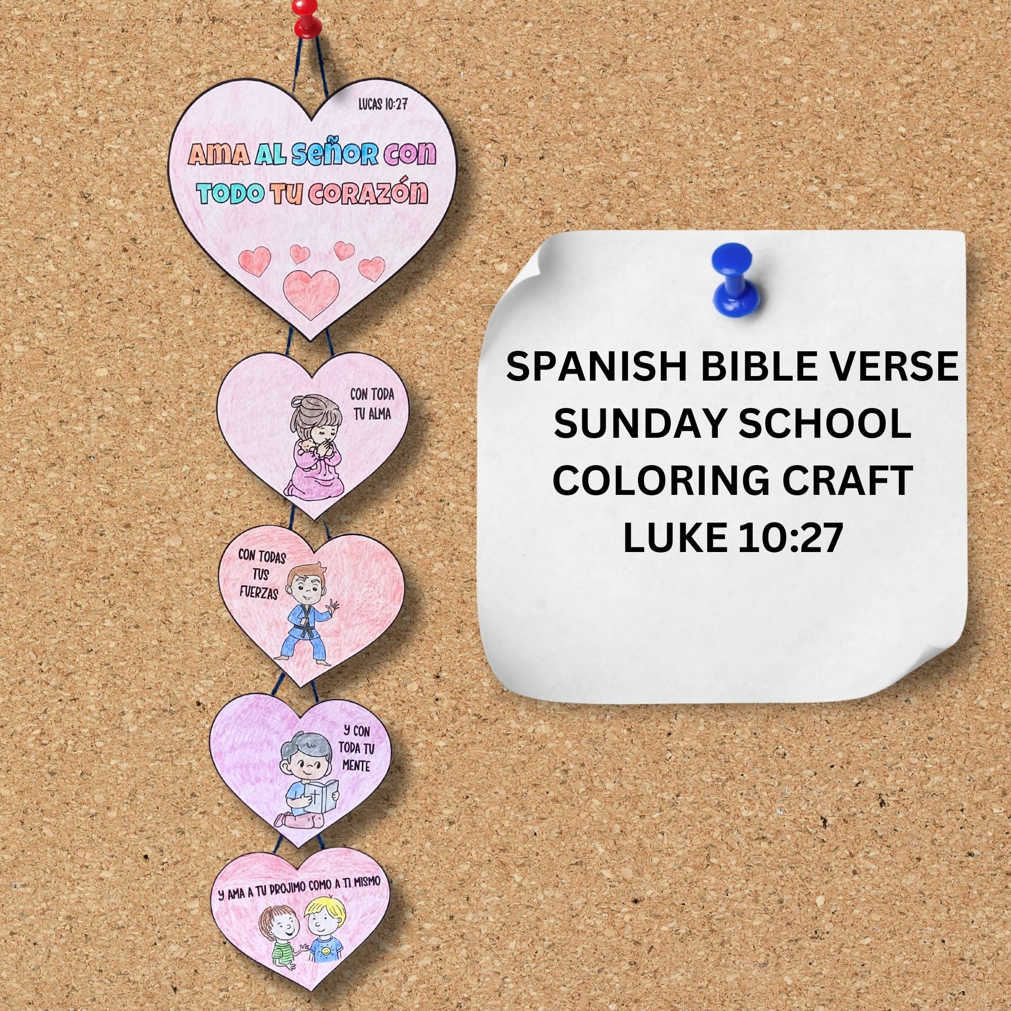Spanish Bible Verse Craft Printable Sunday School Coloring Activity ...