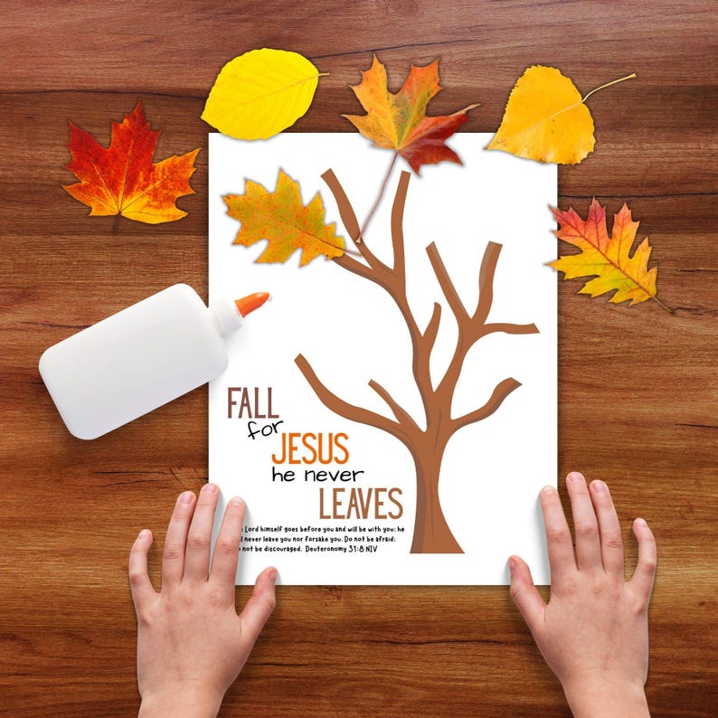 Fall for Jesus He Never Leaves Sunday School Bible Craft Activity ...