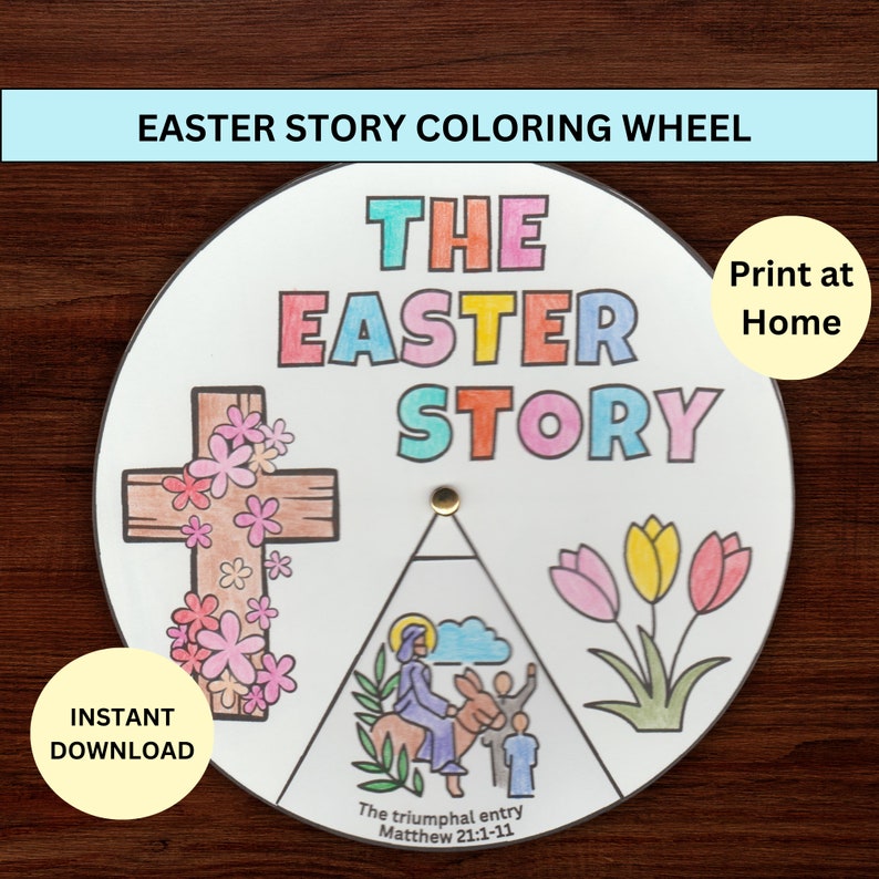 Easter Story Sunday School Craft, Easter Spinner Wheel, Easter Activity ...