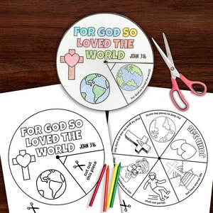 Gods Love Coloring Wheel Bundle, Love the Lord Coloring Wheel Luke 10: ...