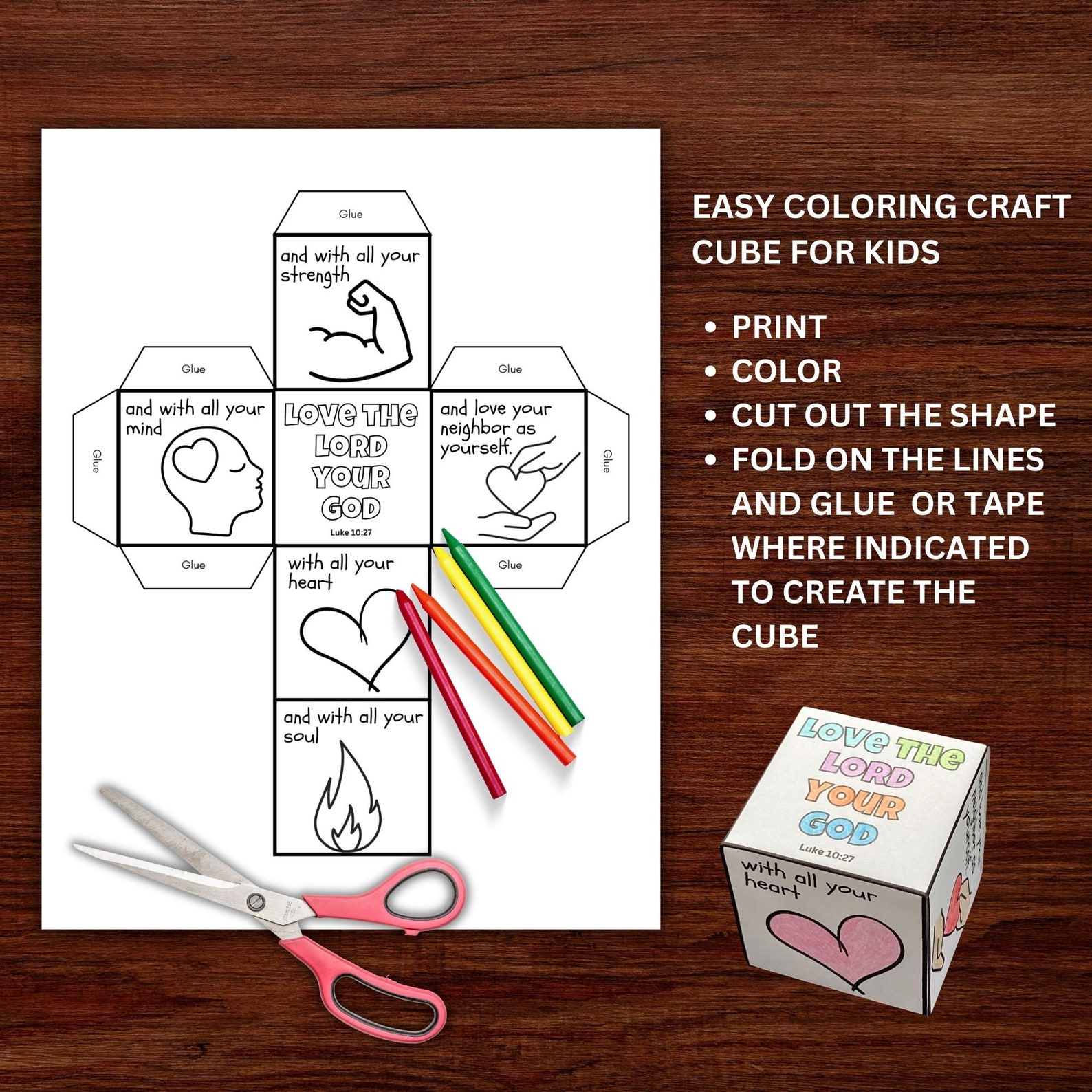 Sunday School Coloring Cube Craft Printable, Childrens Ministry ...