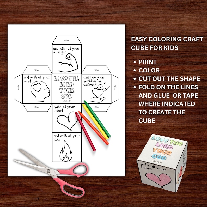 Sunday School Coloring Cube Craft Printable, Childrens Ministry ...