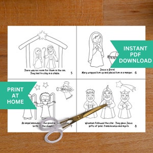 Nativity Advent Christmas Coloring Book Craft, Kids Sunday School ...